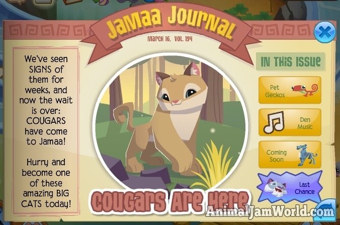 They're Here! Another Big Cat Comes to Jamaa - Animal Jam World